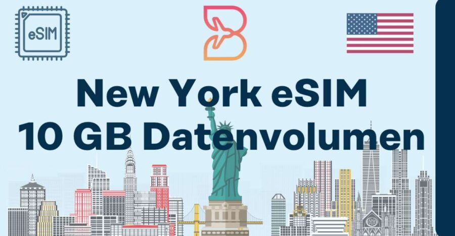 New York Esim 10 Gigabyte Highspeed Data Volume