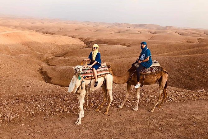 Camel Ride At Sunset In Agafay Desert